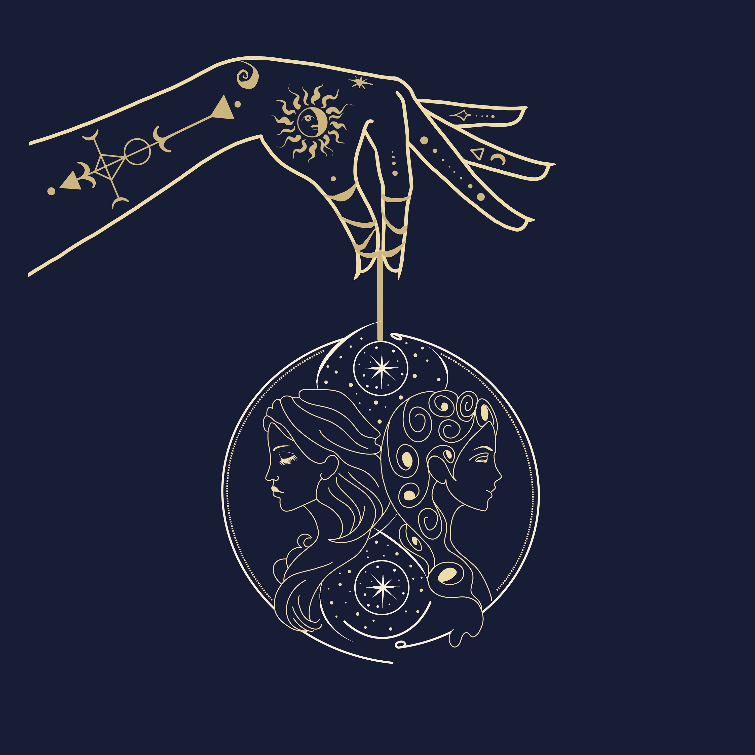 Gemini Zodiac Sign Instant Downloadable Magical Hand With Fairy Tattoo ...