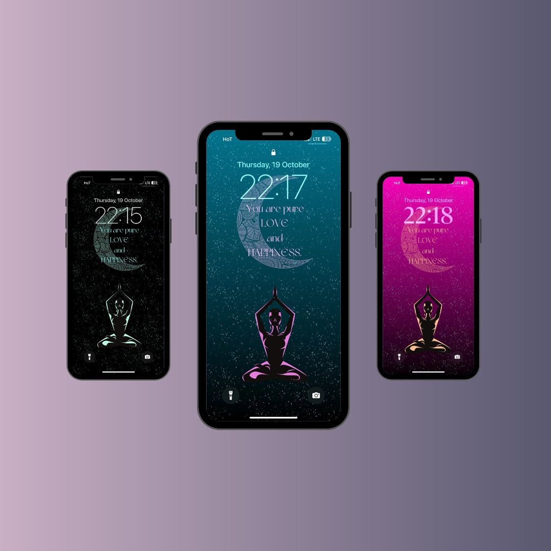 A Set of 3 iPhone Android Wallpapers, Astrology Celestial Theme ...