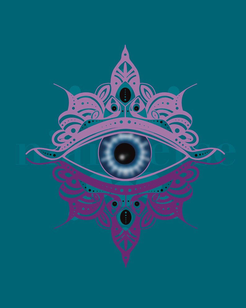 Third Eye Instant Download Lace Pattern Violett Blue Printable T-shirt ...