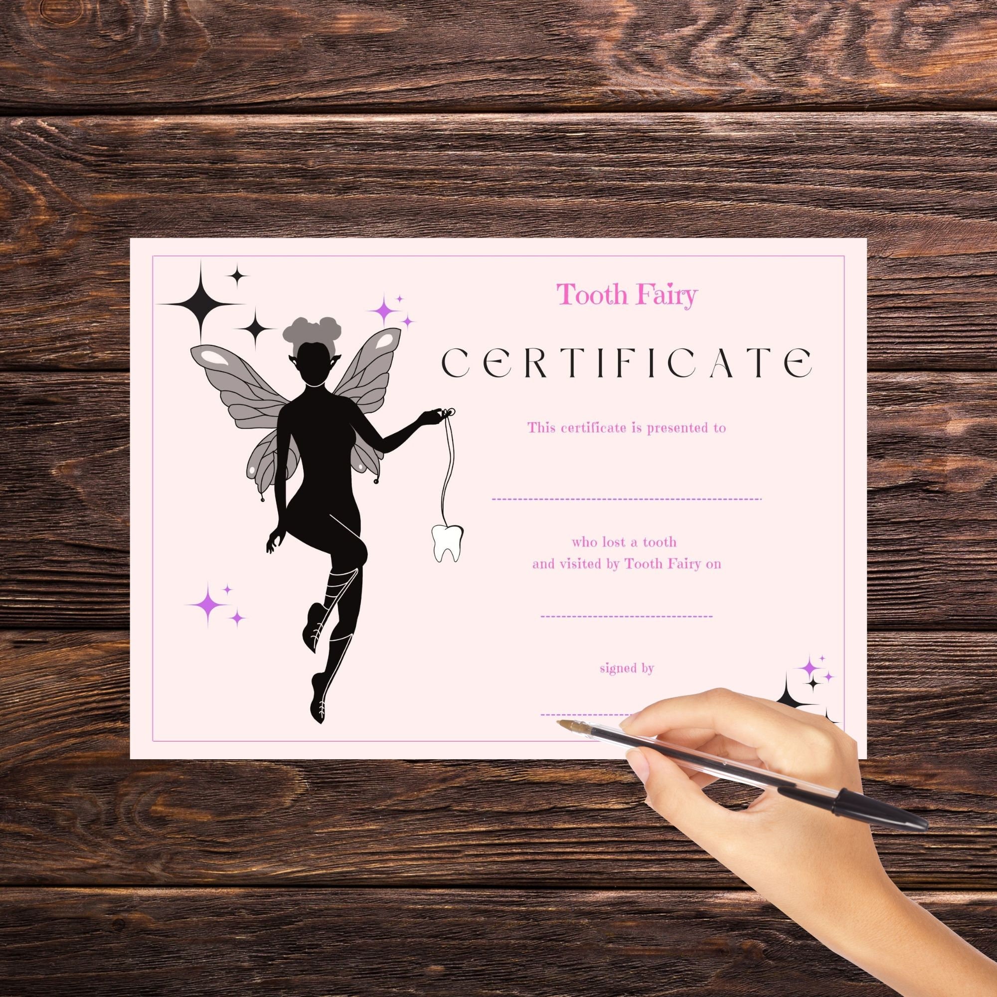 Tooth Fairy Certificate Downloadable Clip Art Image First Teeth Lost ...