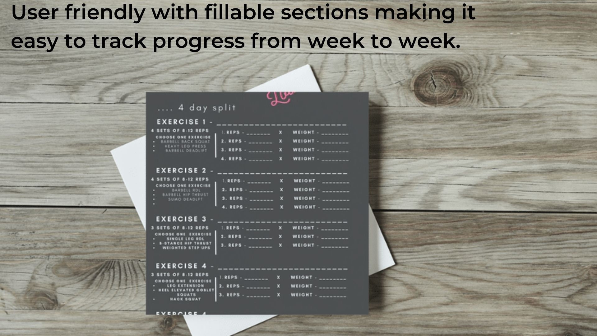 Digital Workout Planner Template, Printable, Fitness Planner, Choose ...