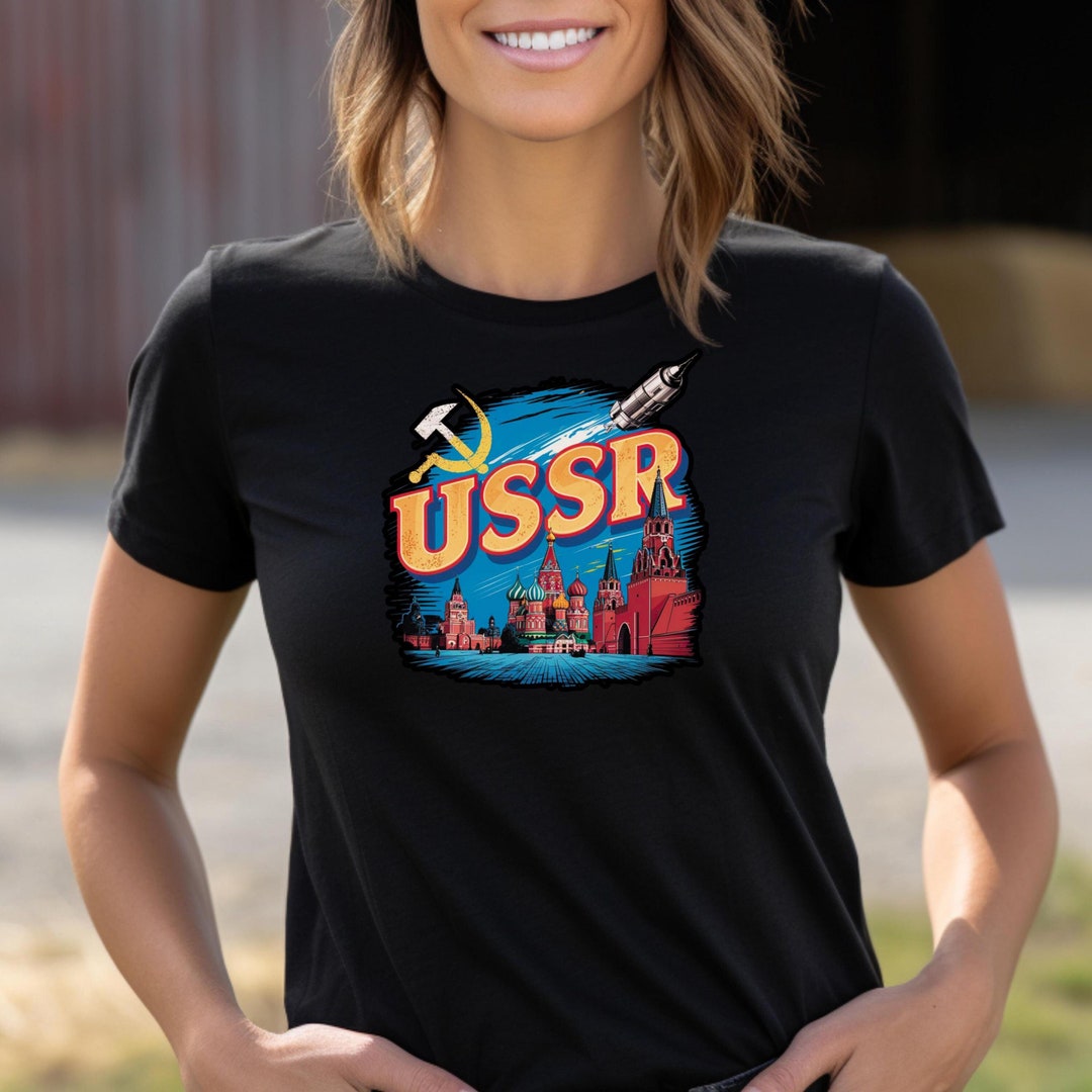 USSR Collage Unisex Tshirt, CCCP Soviet Union, Moscow Capital, Kremlin ...