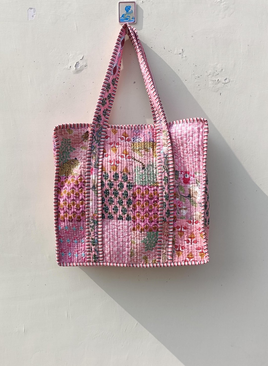 Patchwork Cotton Tote Beg Eco Friendly Sustainable Sturdy Grocery ...