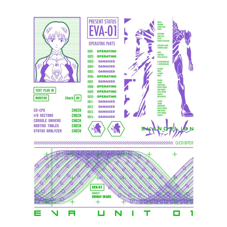 Evangelion Interface 01 | Eva01 Svg, Vector File, Vector Neon Genesis ...