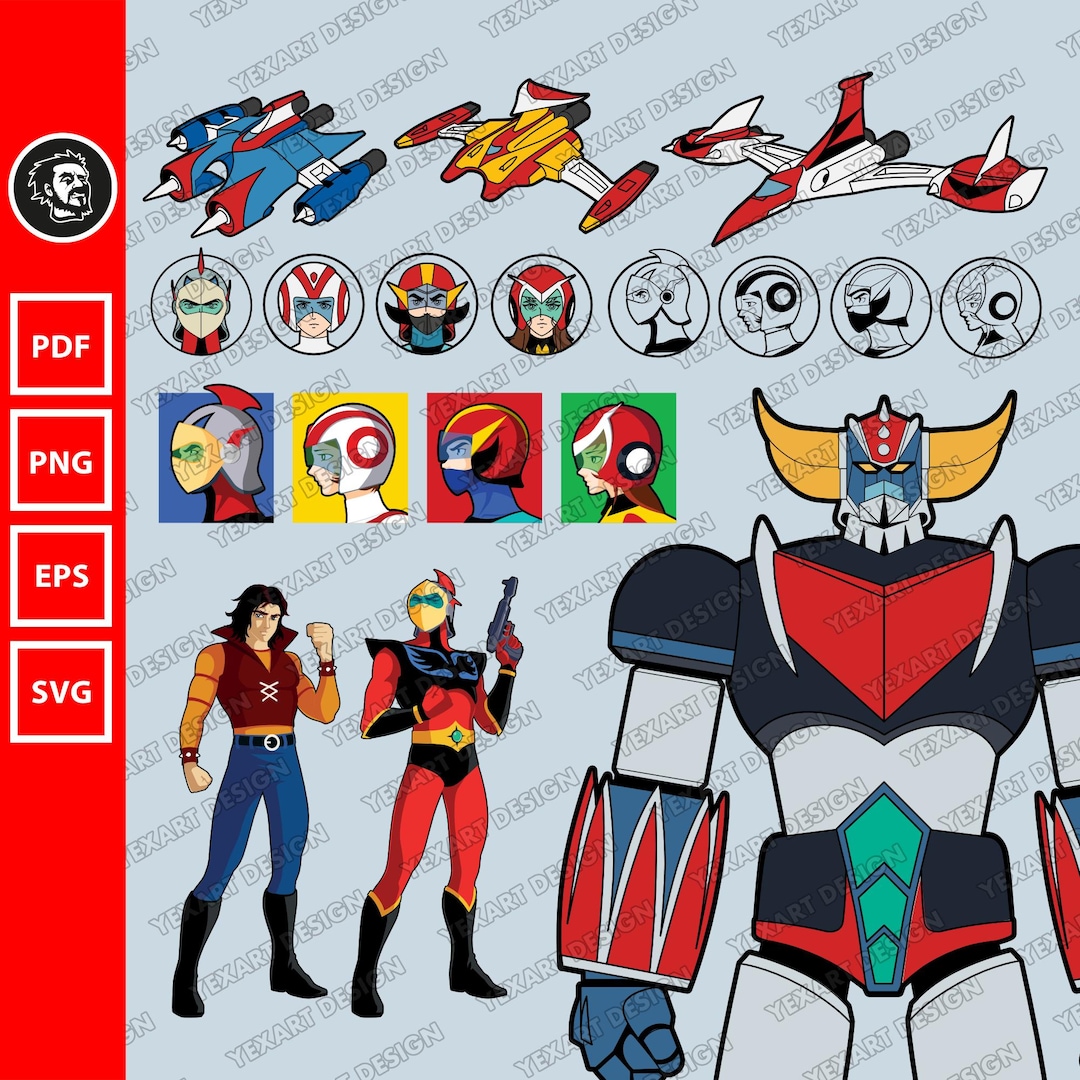 Set Ufo Robot Family | Super Robot Svg, Vector File, Vector Mecha ...