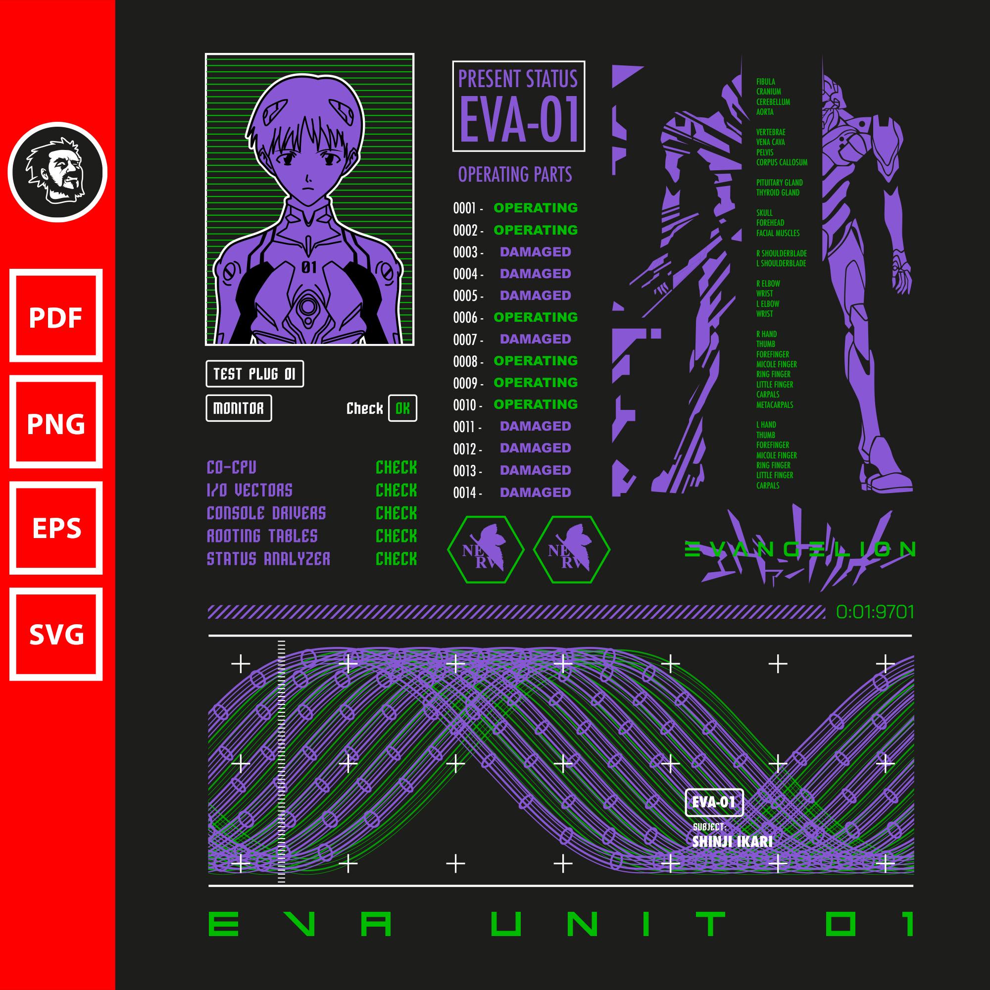 Evangelion Interface 01 | Eva01 Svg, Vector File, Vector Neon Genesis ...