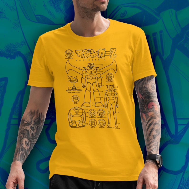 Mazinger Z Blueprint -456- T-shirt: Classic Anime Fanart Tee - Etsy