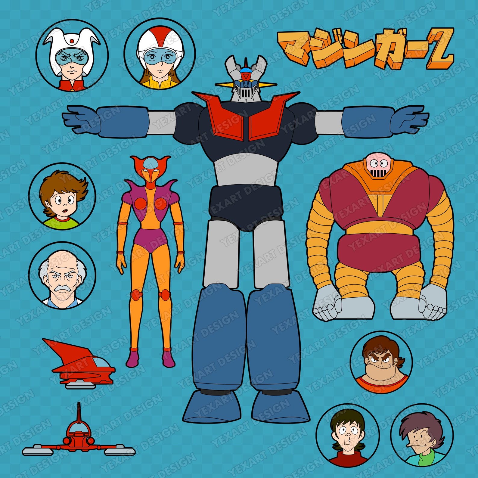 Mazinger Z & Co SVG: Mecha Anime Vector File (digital Download) - Etsy