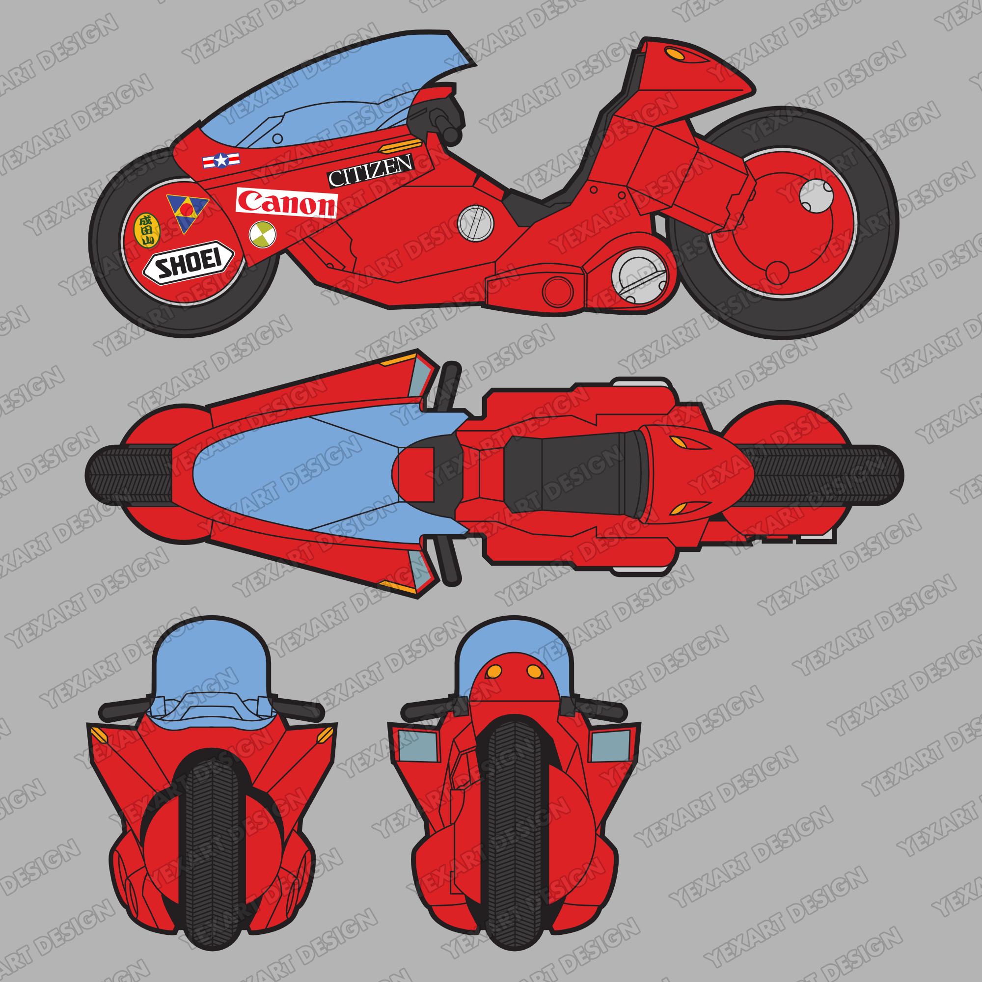 Akira Anime Vector Art: Kaneda Bike, Fanart (digital Download) - Etsy