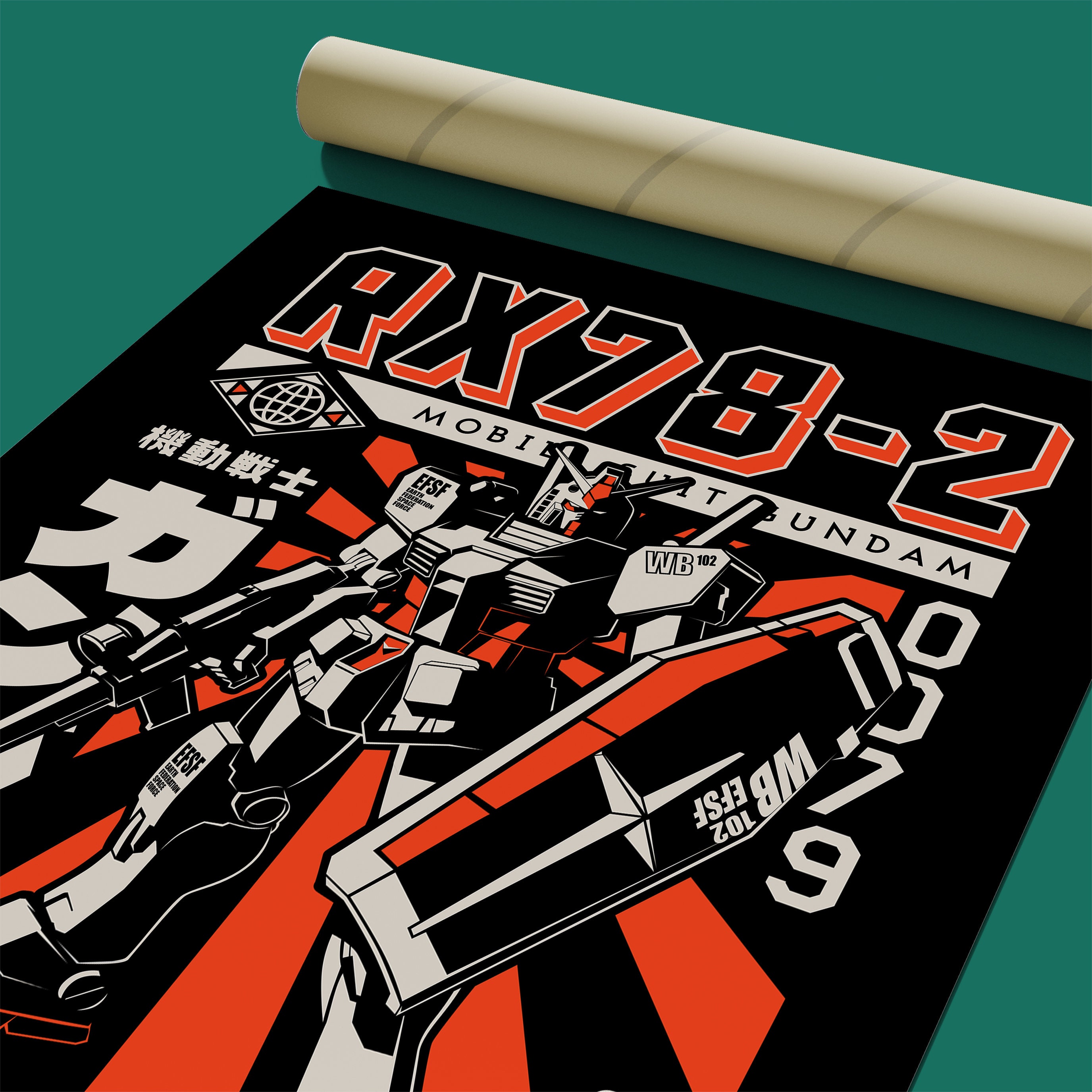 Retro Gundam Blk Poster Mecha Art, Super Robot Art, Gundam Rx78 ...