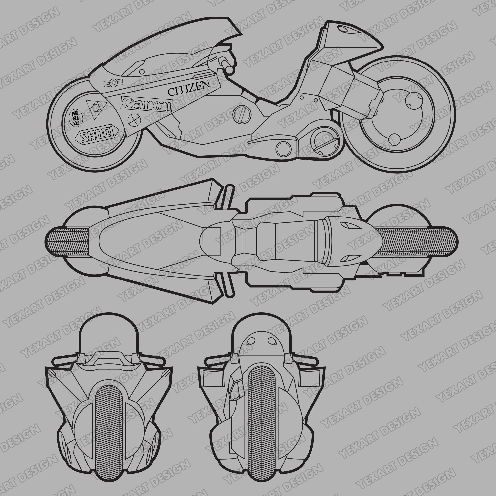 Akira Anime Vector Art: Kaneda Bike, Fanart (digital Download) - Etsy