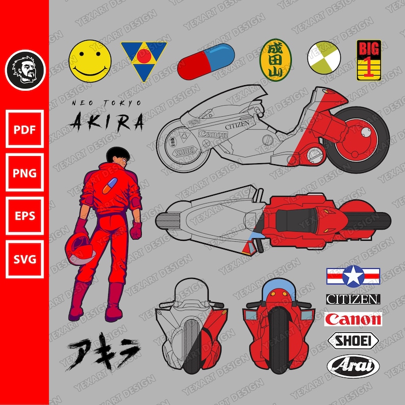 Akira Anime Vector Art: Kaneda Bike, Fanart (digital Download) - Etsy
