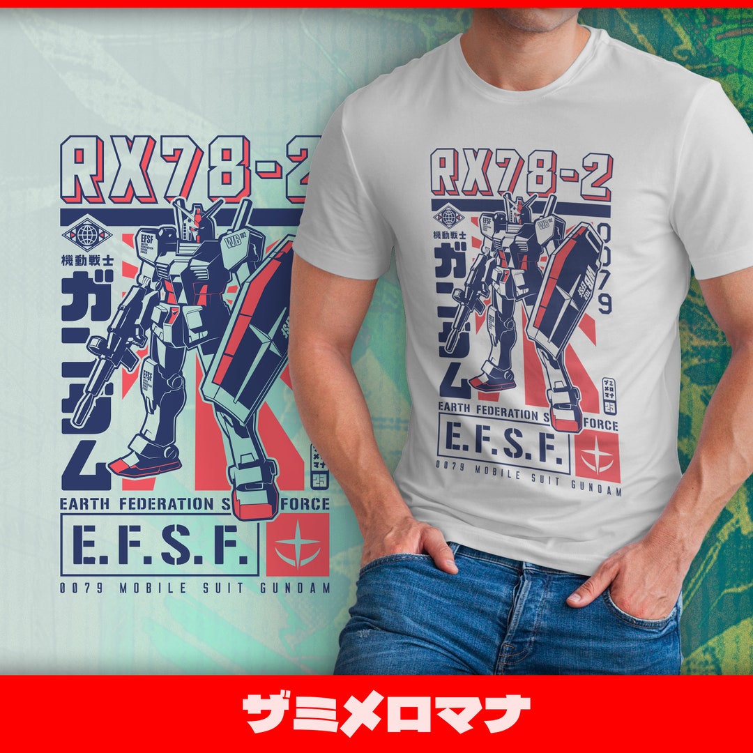 327 EFSF Classic Anime Unisex Tshirt, Anime Fanart, Gundam Tee, Mobile ...