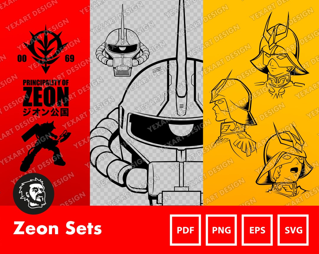 Set Zeon Char Aznable Svg Vector File Vector Char Aznable - Etsy