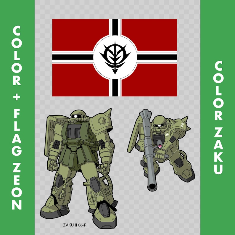 Set Zaku | Zaku II Svg, Vector File, Vector Mobile Suit, Zeon Svg ...