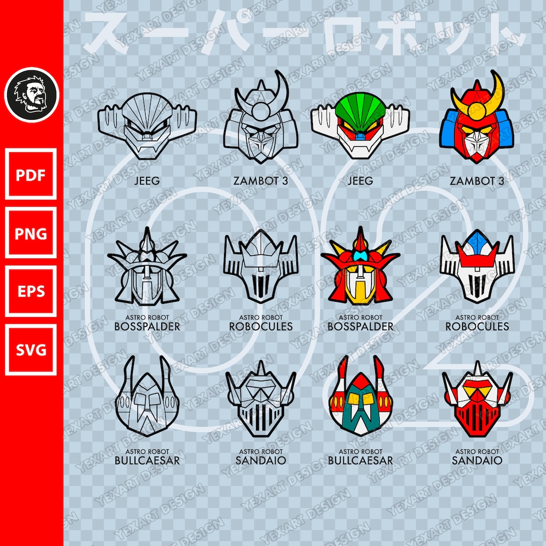 Robot Set 02: Mecha Vector Files, SVG (digital Download) - Etsy