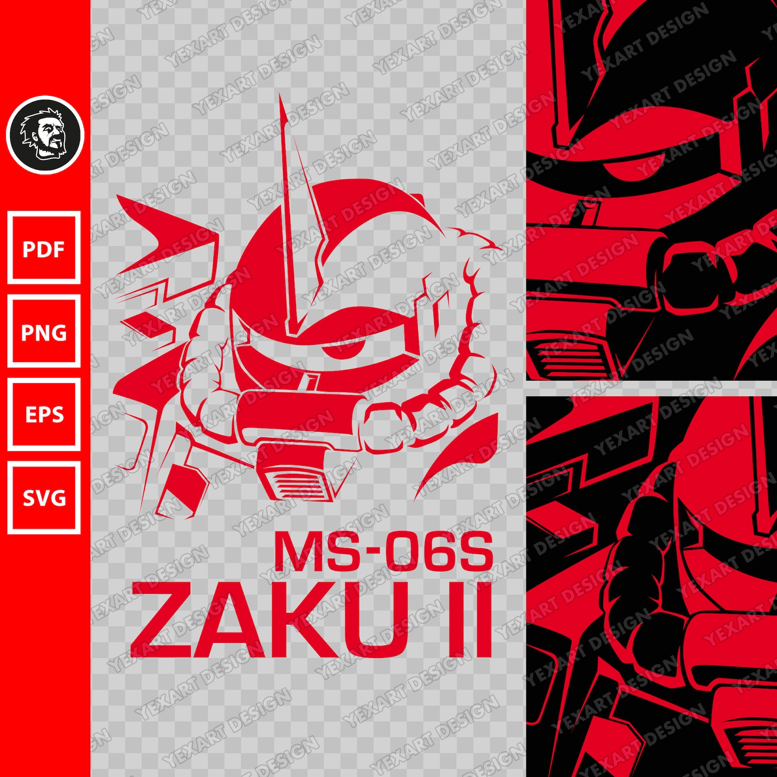 Zaku II | MS-06S Zeon Svg, Vector File, Vector Zaku, Red Comet Svg ...