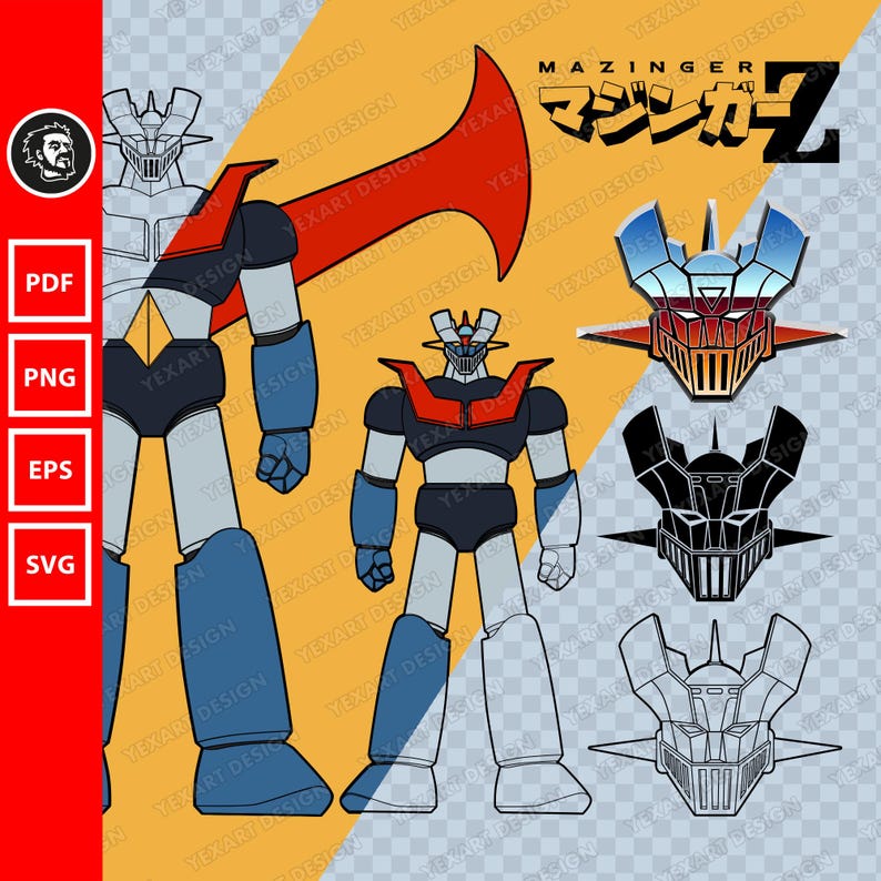 Mazinger Z / Mazinger SVG, archivo vectorial, vector Mazinger Z, cabeza ...