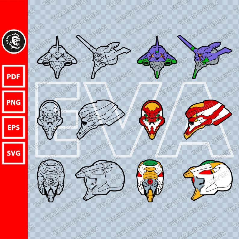 Set EVA | Super Robot Svg, Vector File, Vector Mecha, Evangelion Svg ...