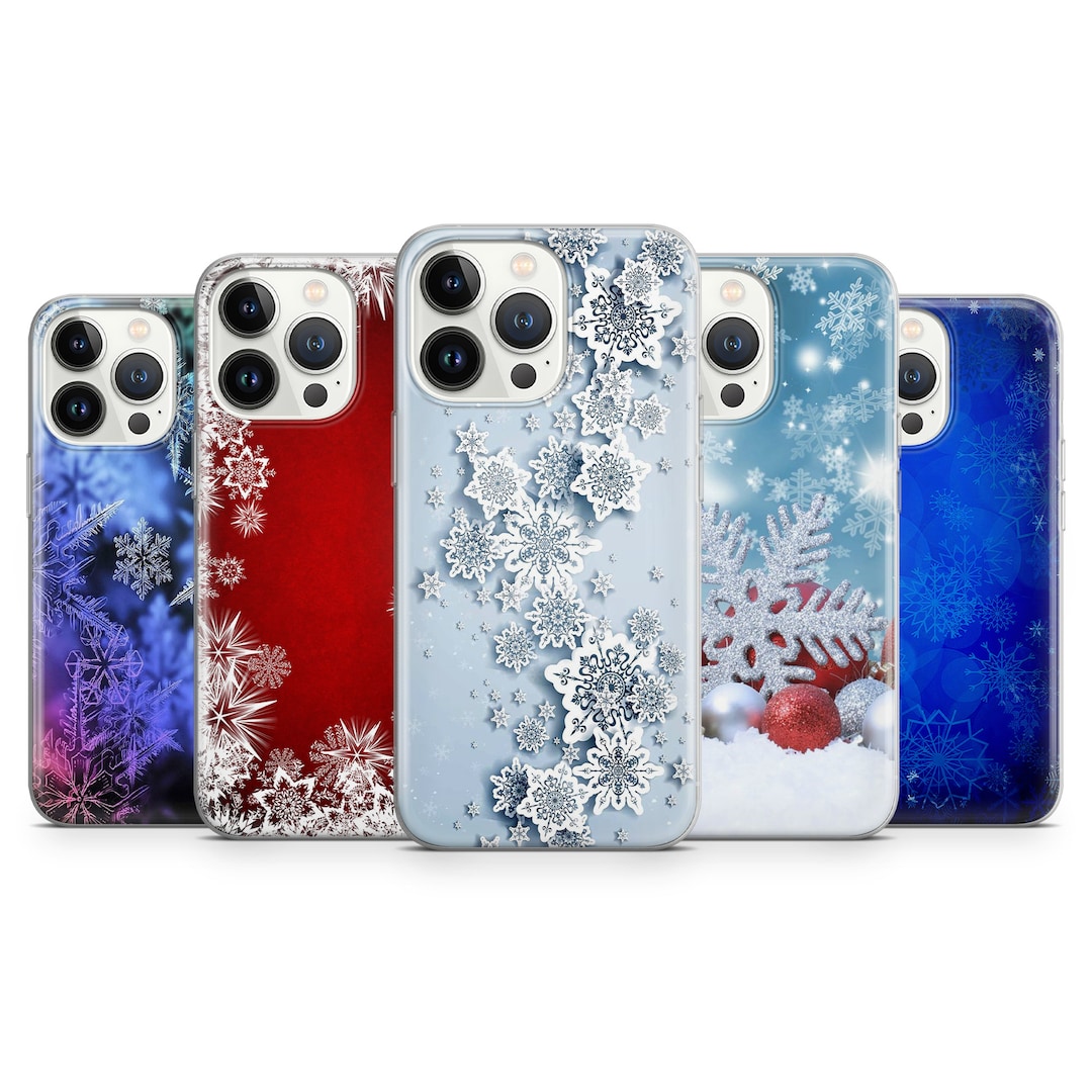 Aesthetic Snowlfake Phone Case Winter Christmas Cover for iPhone 16 15 ...