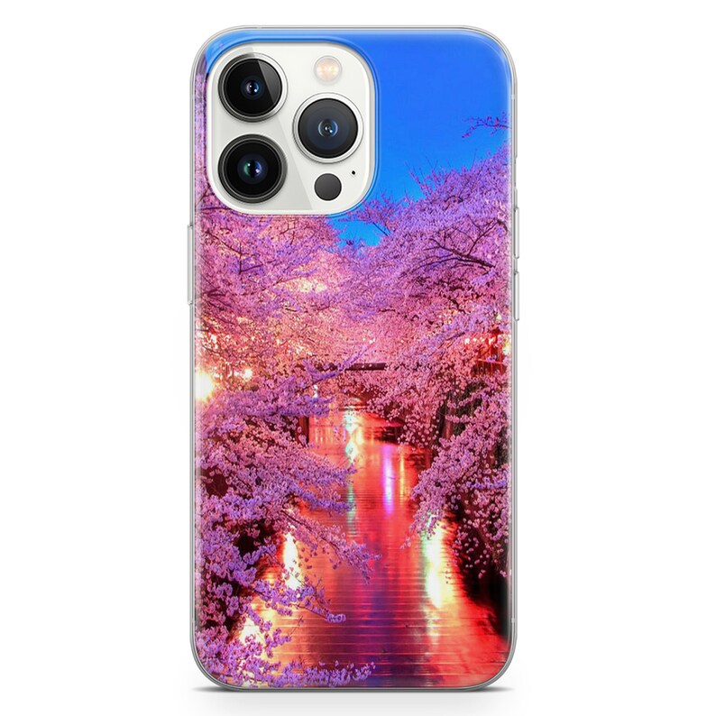 Cherry Blossom Phone Case Japanese Sakura Tree Cover for iPhone 16 15 ...