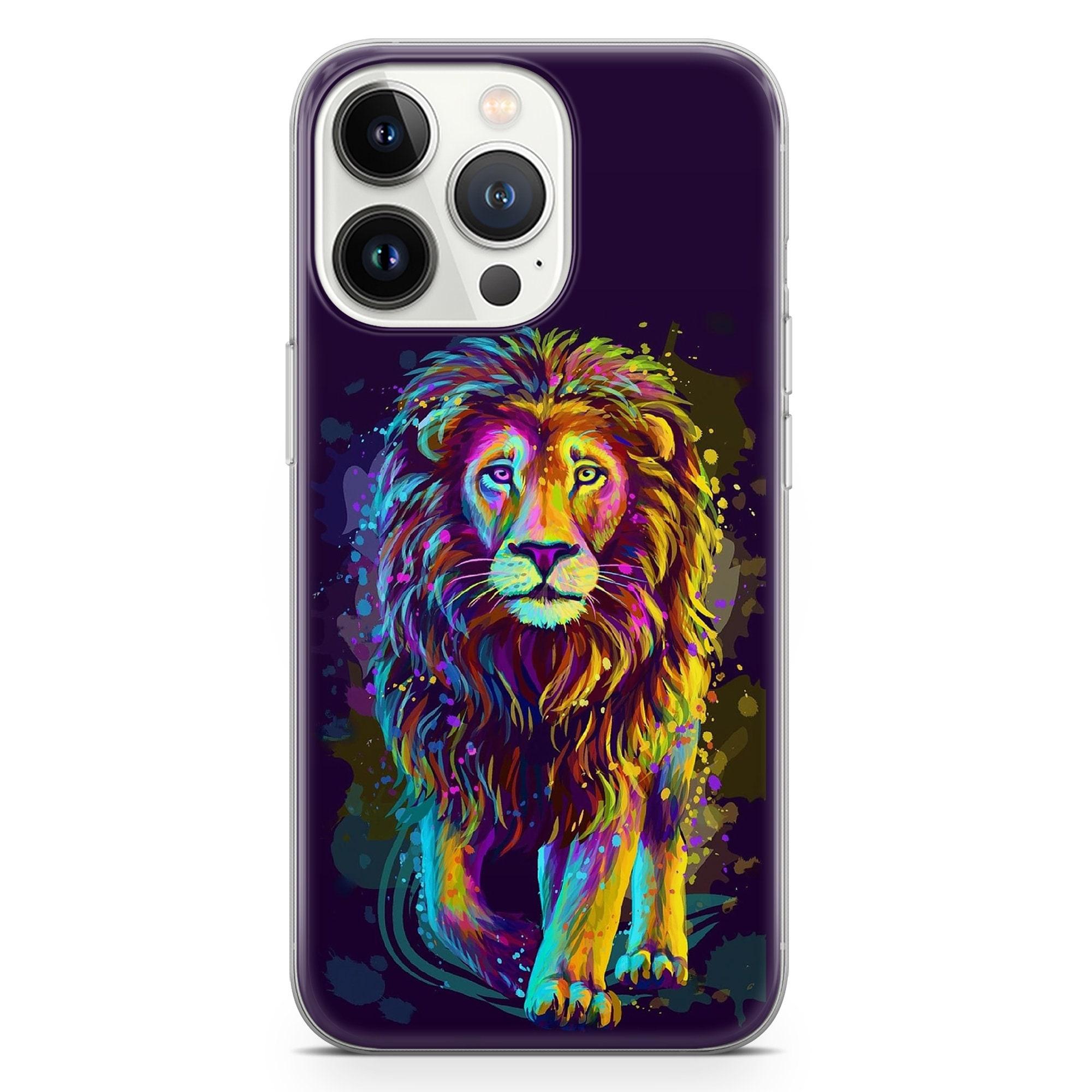Lion Wild Animal Phone Case Jungle King Cover for iPhone 15, 14pro, 13 ...