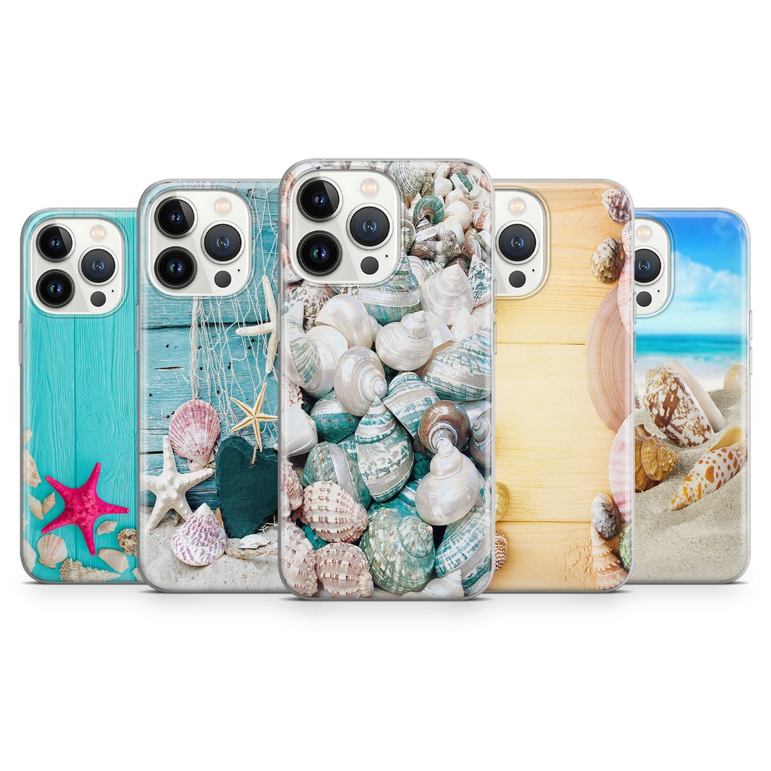 Seashell Starfish Phone Case: Ocean Sand Design, TPU Gel - Etsy