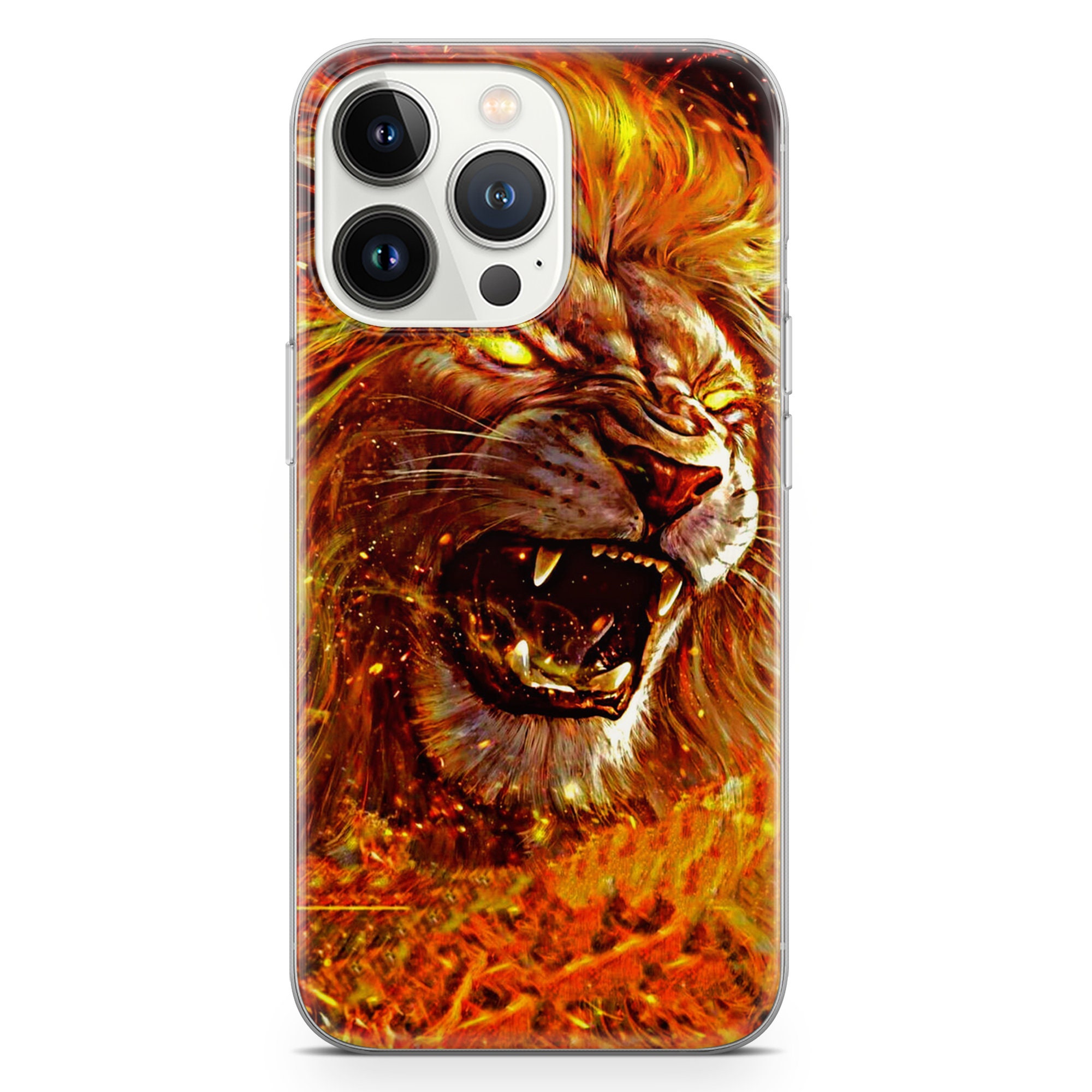 Lion Wild Animal Phone Case Jungle King Cover for iPhone 15, 14pro, 13 ...
