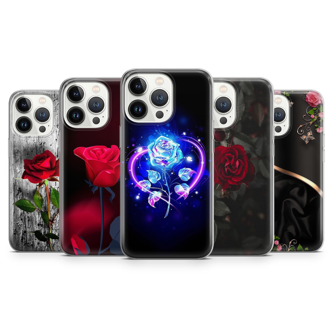 Rose Flower Phone Case, Elegant Floral Print Cover, Soft TPU Gel ...