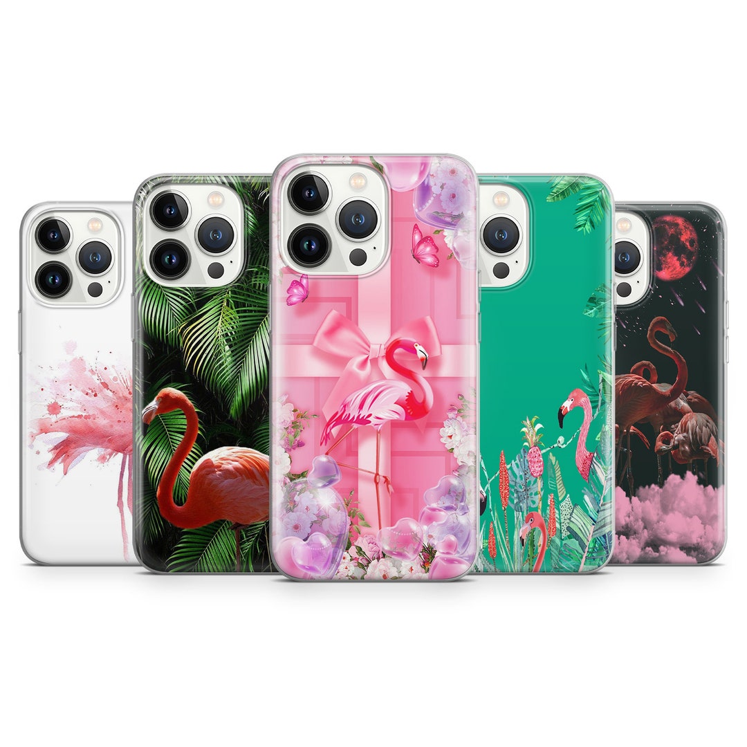 Pink Flamingo Phone Case Wading Bird Cover for iPhone 15, 14pro, 13, 12 ...