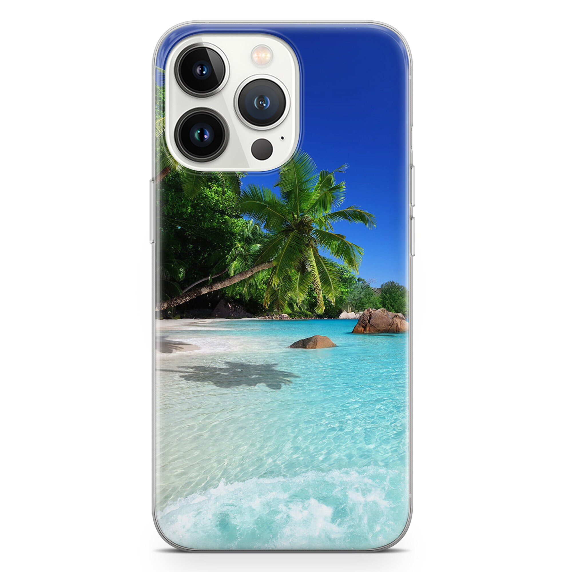 Tropical Beach Phone Case Summer Sea Palms Cover for iPhone 15 14pro ...