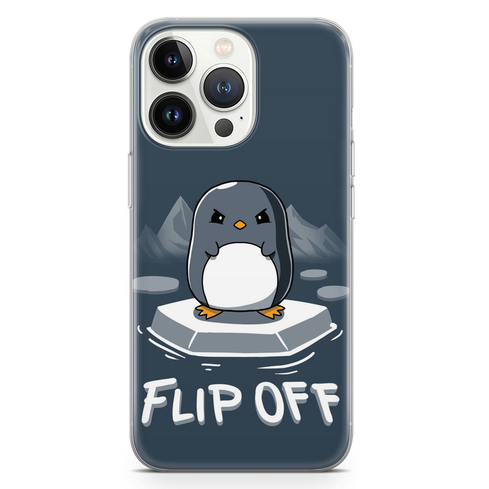 Cute Penguin Phone Case Digital Art Cover for iPhone 16 15, 14, 13, 12 ...