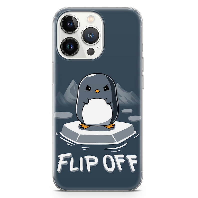 Cute Penguin Phone Case Digital Art Cover for iPhone 16 15, 14, 13, 12 ...