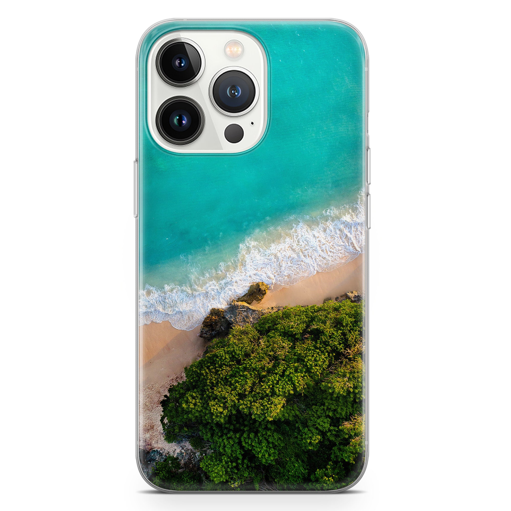 Tropical Beach Phone Case Summer Sea Palms Cover for iPhone 17 16 15 ...