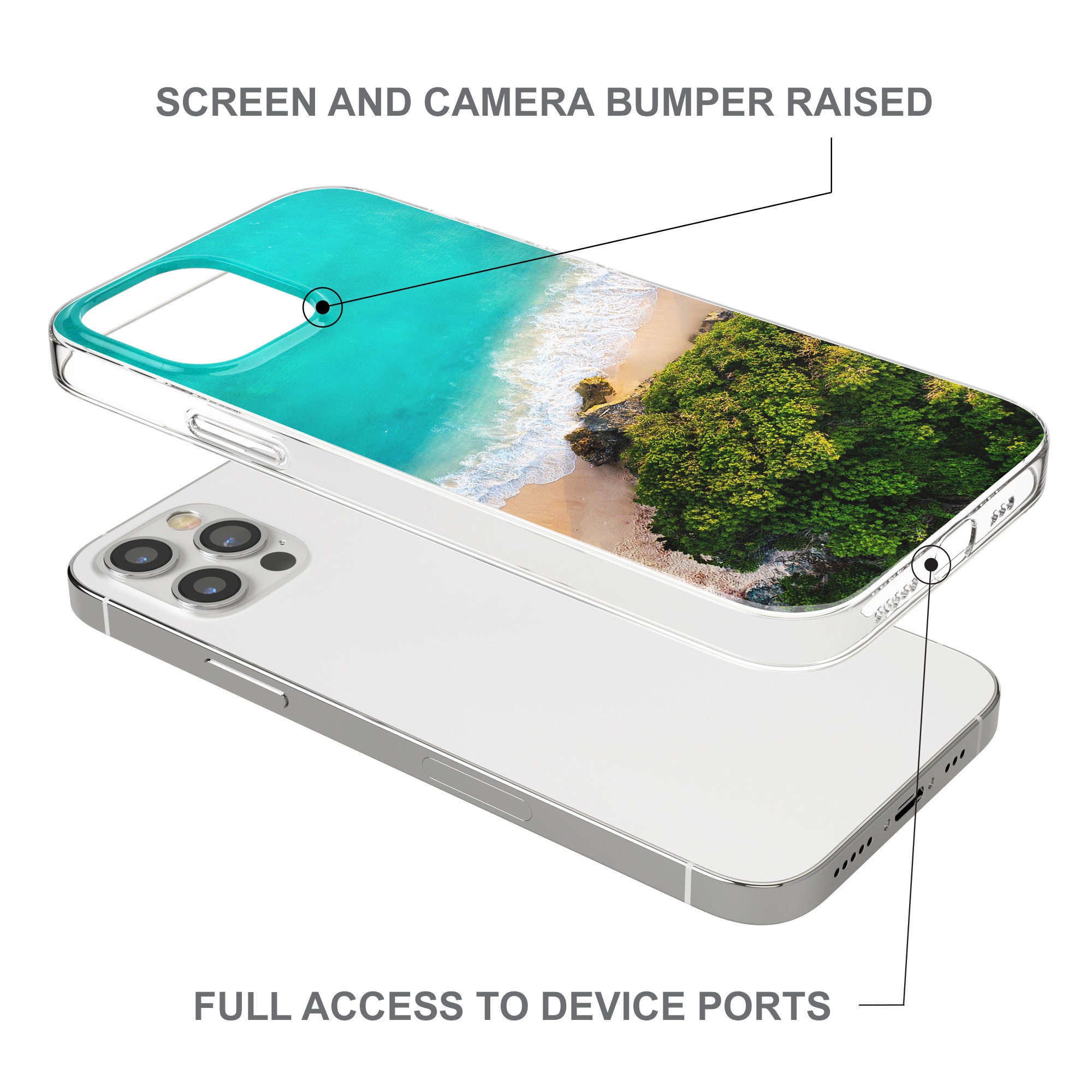 Tropical Beach Phone Case, Summer Palms Phone Cover for Iphone, Samsung ...