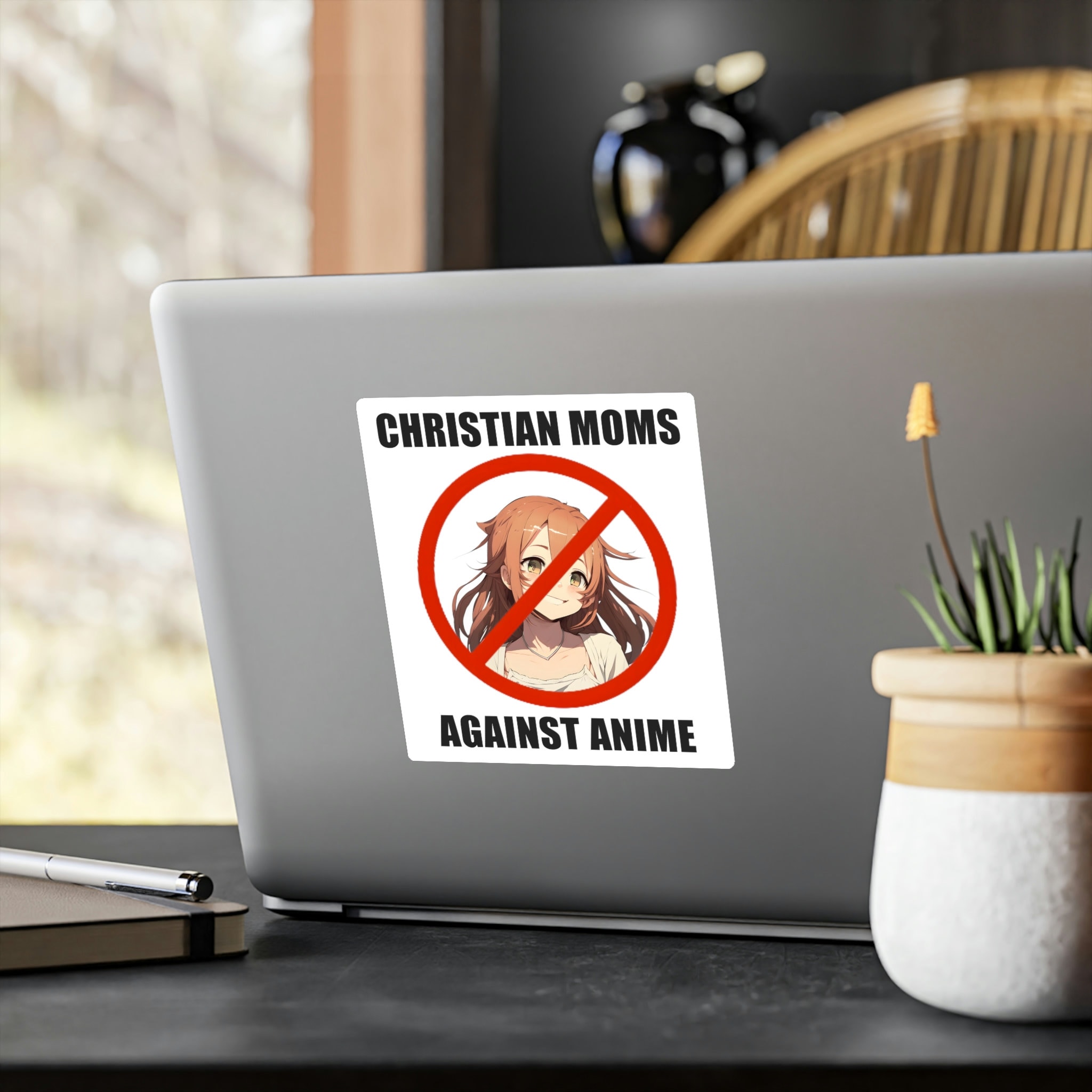 Meme Sticker christian Moms Against Anime, Vinyl Sticker for Laptop ...