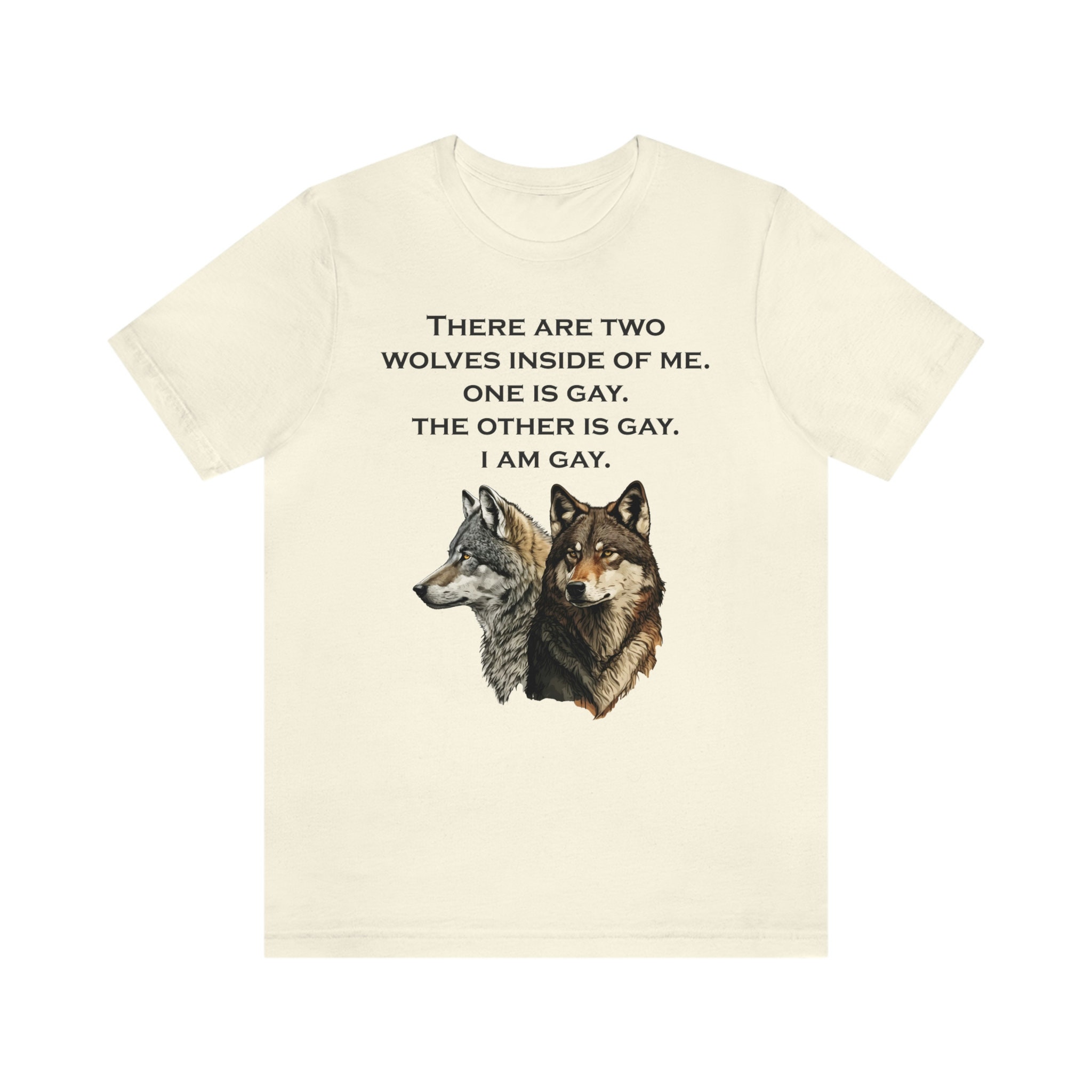 Two Wolves Meme T-shirt Funny LGBT Shirt Gen Z T-shirt - Etsy