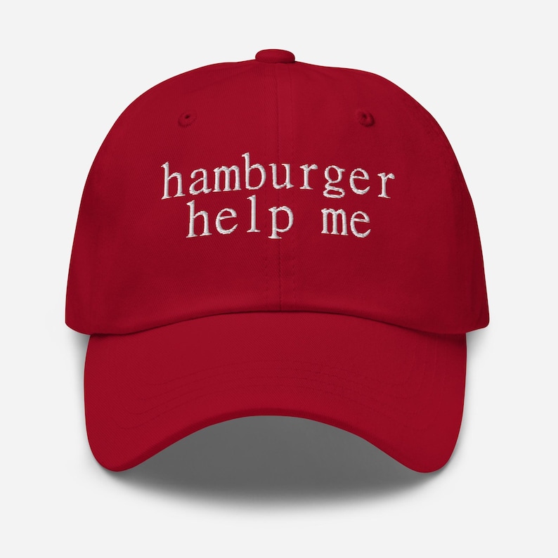 Embroidered Dad Hat "hamburger Help Me", Funny Hats, Meme Baseball Cap ...