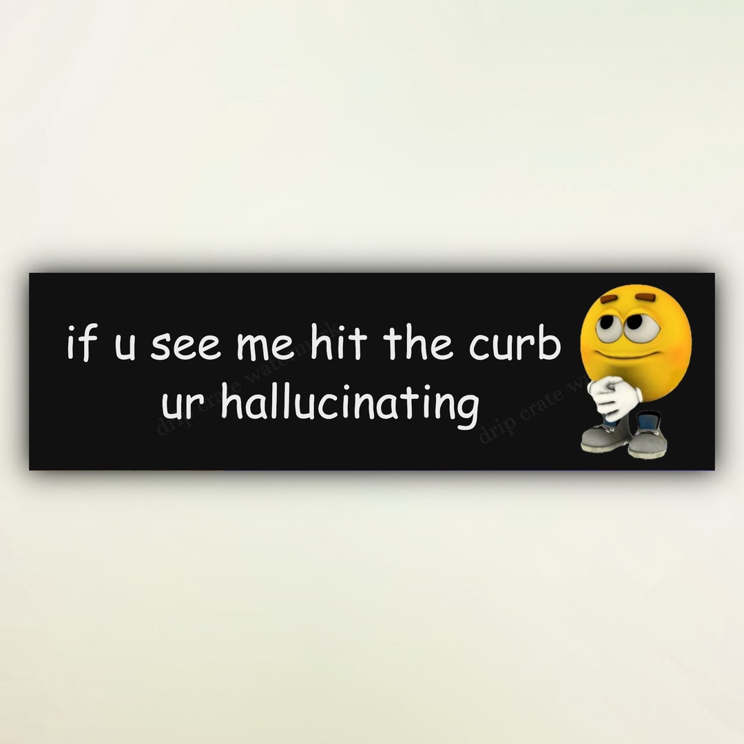 Funny Bumper Sticker "if U See Me Hit the Curb Ur Hallucinating ...