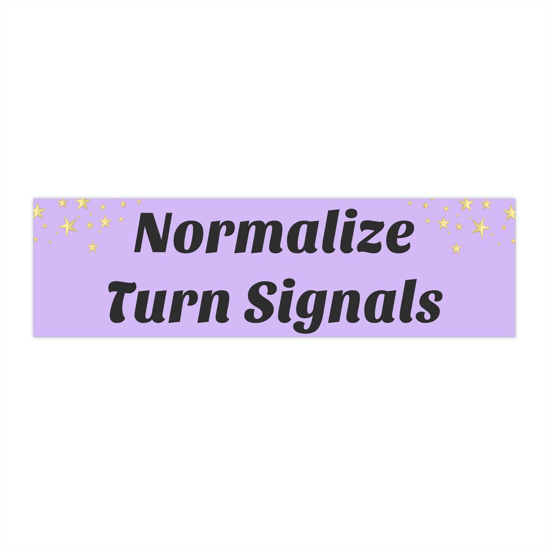 Meme Bumper Sticker normalize Turn Signals, Funny Gen Z Sticker - Etsy