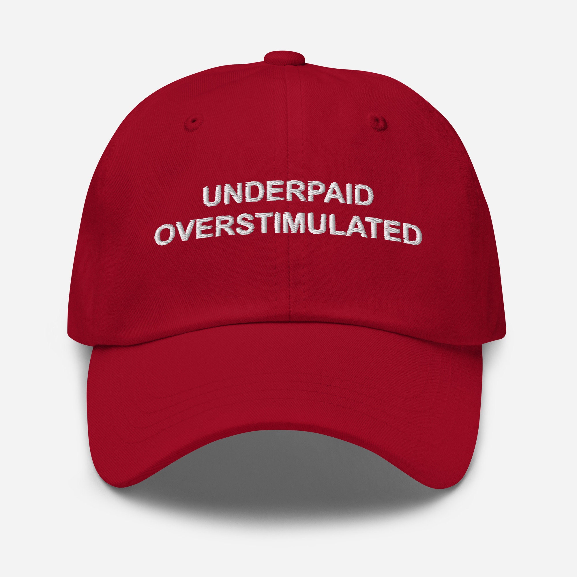 UNDERPAID OVERSTIMULATED Embroidered Dad Hat Gen Z Hats - Etsy