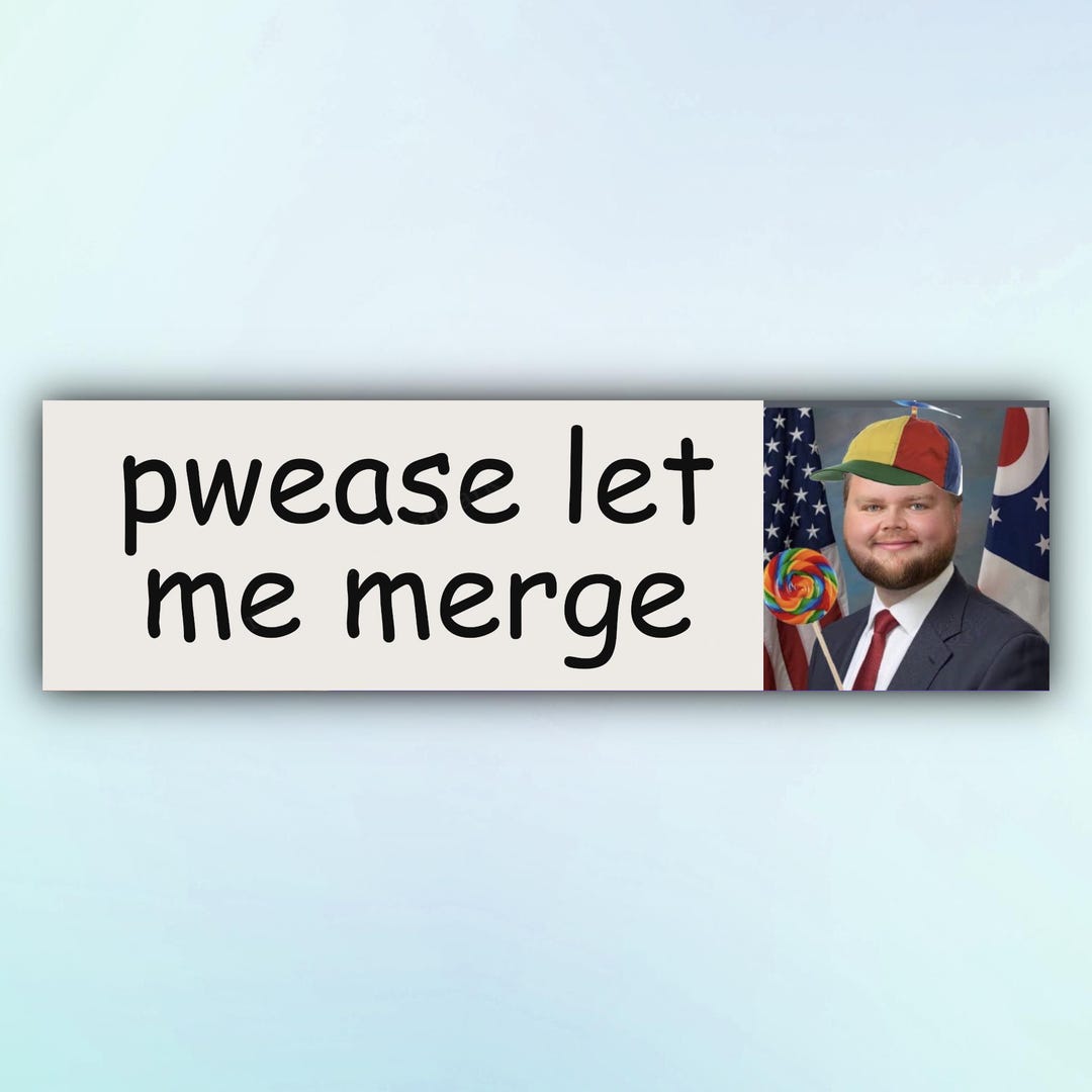 Funny JD Vance Bumper Sticker "pwease Let Me Merge", Meme Parody J.D ...