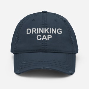 DRINKING CAP Distressed Dad Hat, Parody Hat, Joke Hats, Funny Hat, Meme ...