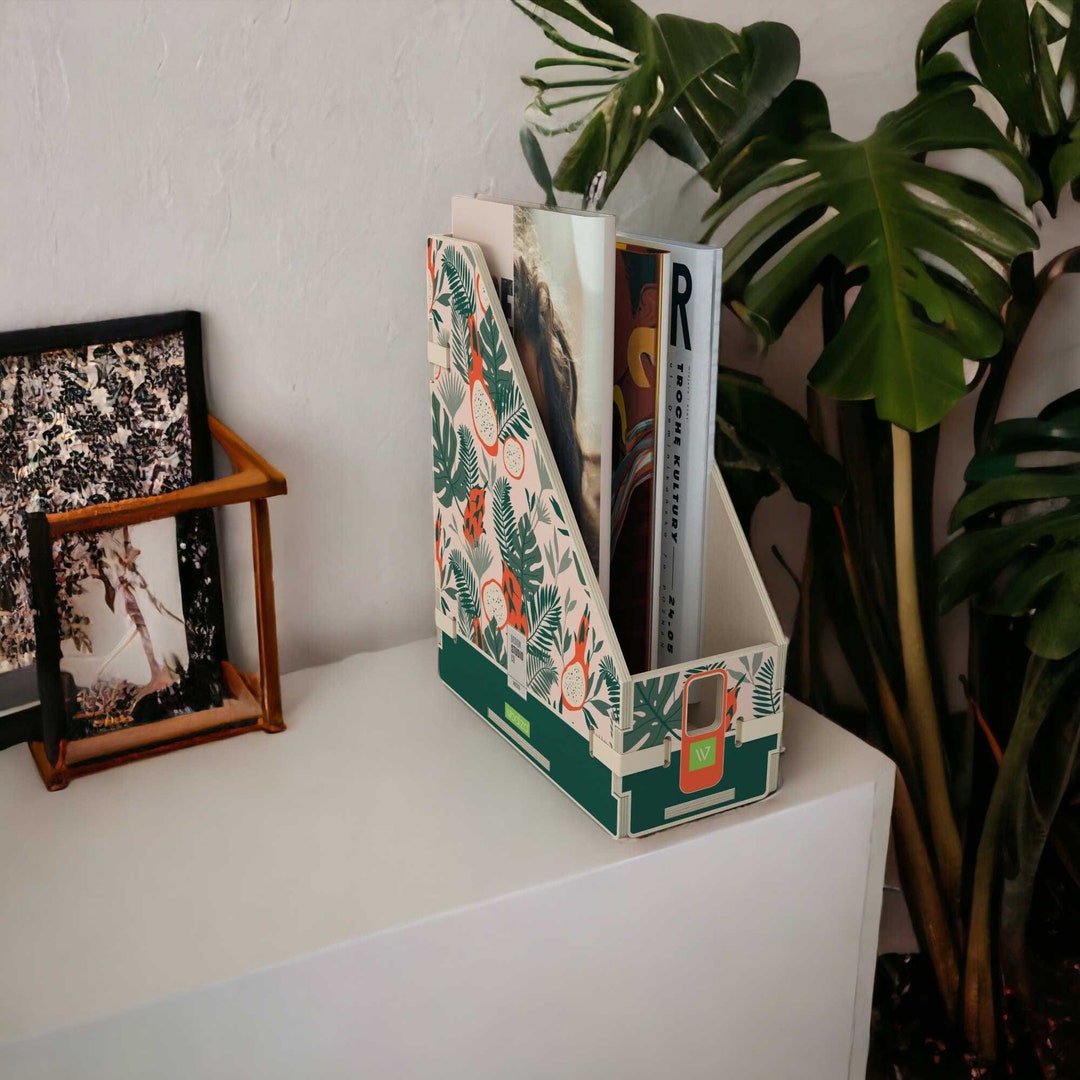 Colourful Desk Organizer, Wood Desktop Organizer, Wood File Organizer ...