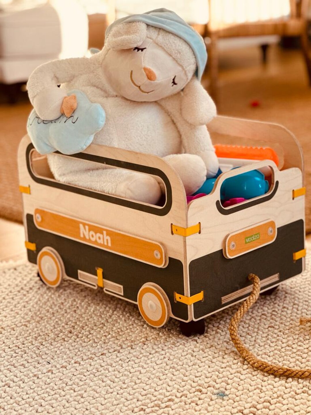 Toy Storage, Personalized Toy Box, Wooden Box on Wheels, Wood Toy Box ...