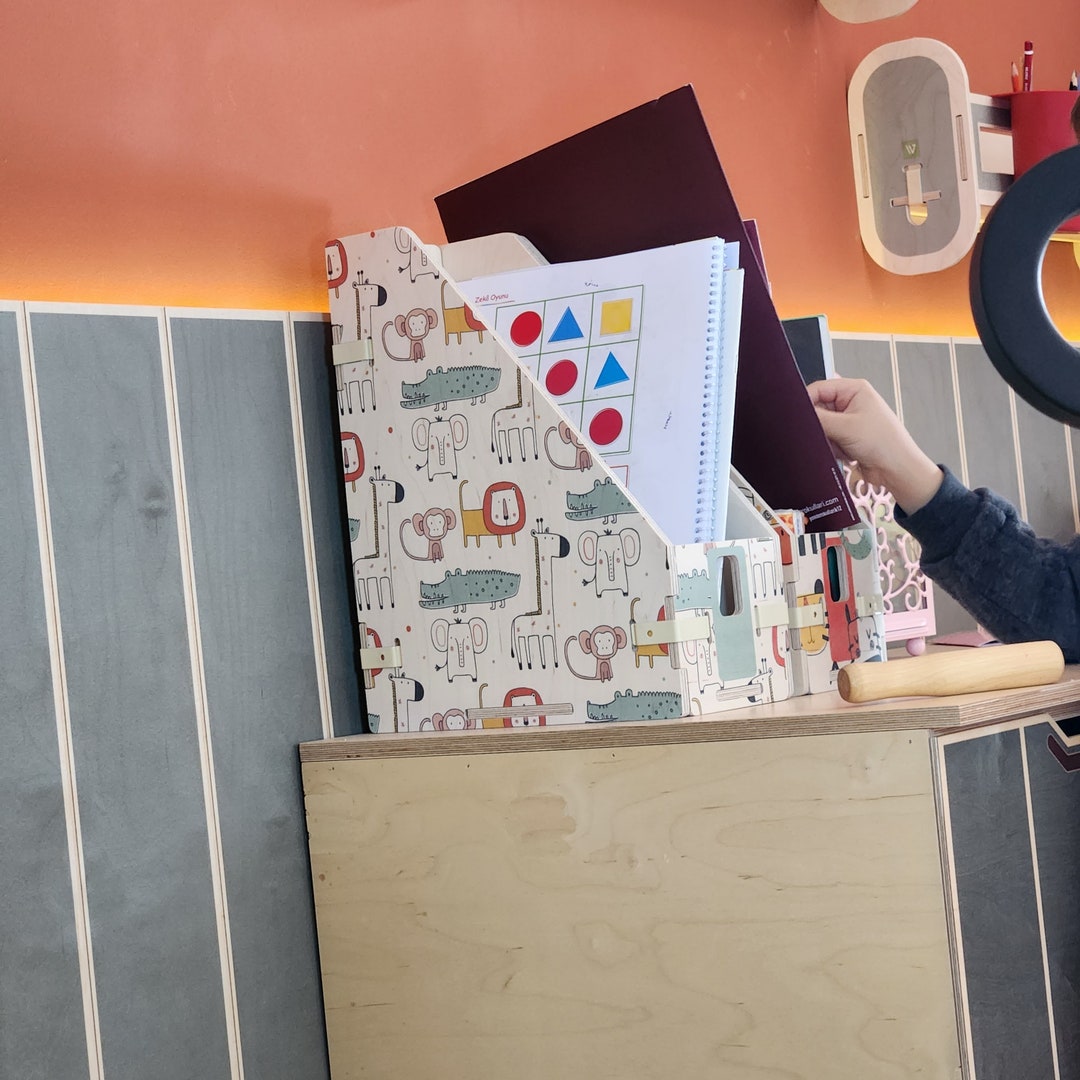 Kids Documents Organizer, Desk Organizer, Wooden File Holder ...