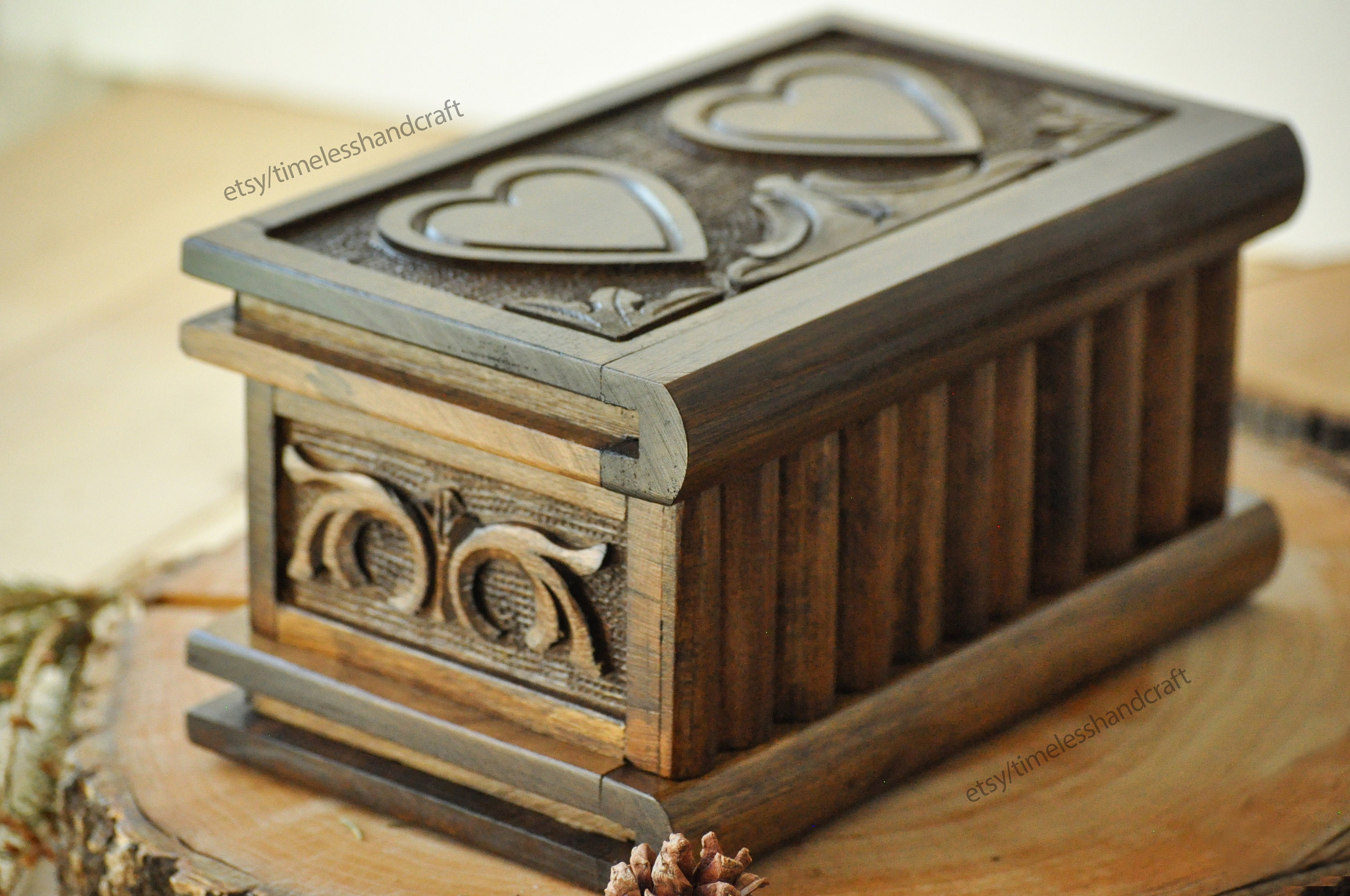 Personalized Wooden Secret Lock Puzzle Box, Heart Jewelry Box, Wood ...