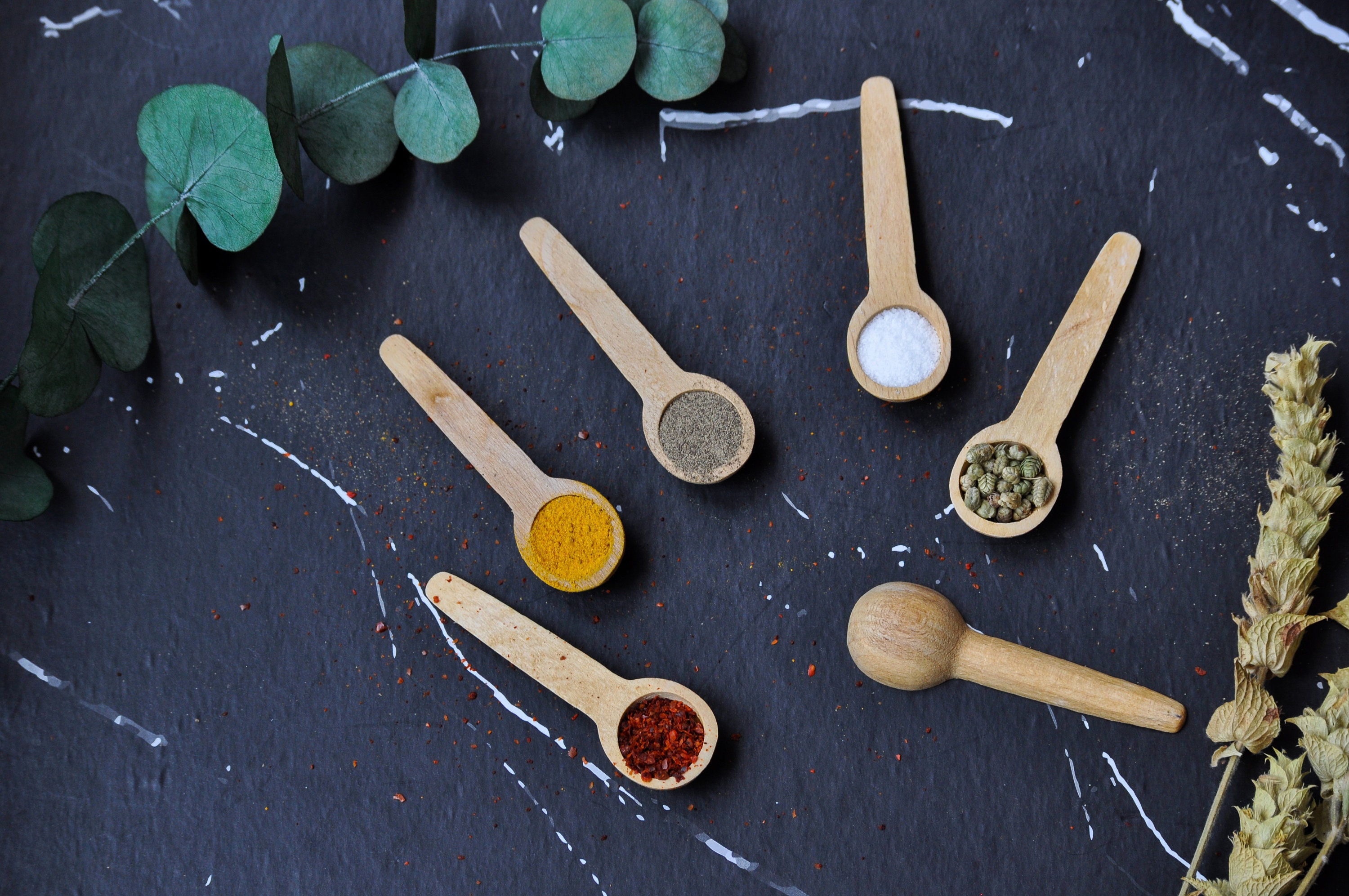Mini Wooden Spoons 6 Pieces Mini Wood Sugar Spoon Wood Spice Spoon ...