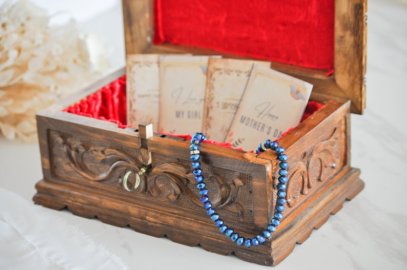 Large Secret Lock Jewelry Box With Key Wood Locked Jewelry - Etsy