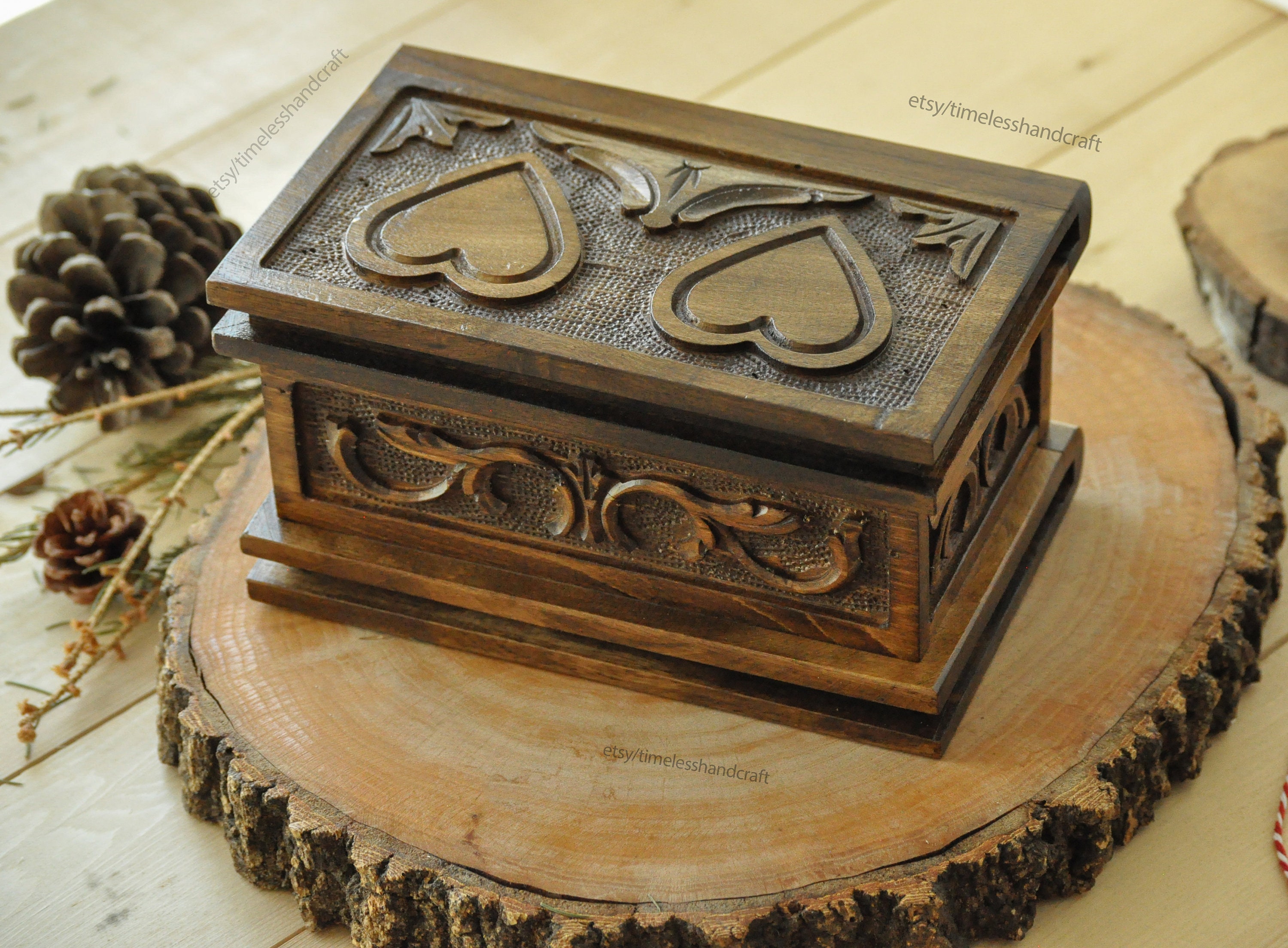Personalized Wooden Secret Lock Puzzle Box, Heart Jewelry Box, Wood ...